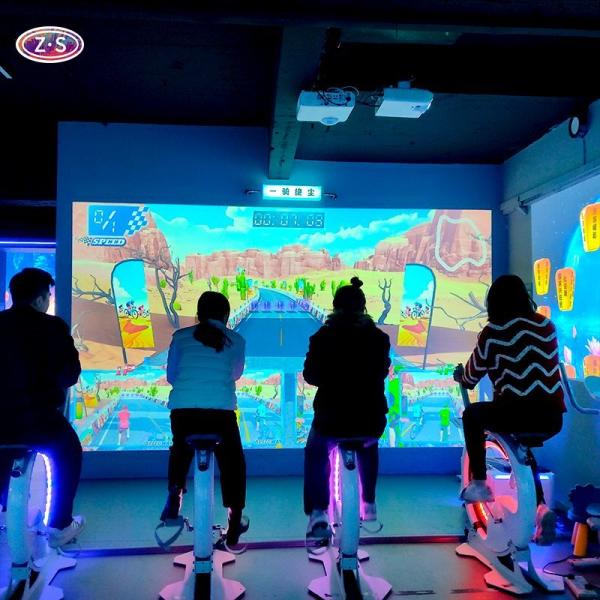 Quality Interactive AR Projection Cycling System Indoor AR Bike Race For Group Ride for sale