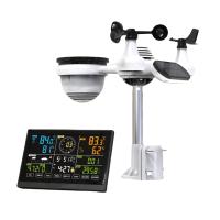 China LCD Display Wireless Automatic Weather Station with Wind Speed Rain Gauge Forecast Station 191.6x127x16mm for sale