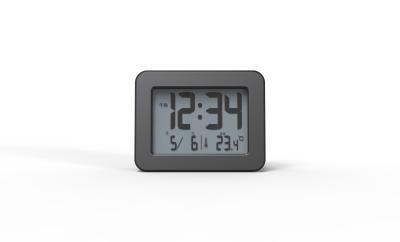 China Battery-Operated Multifunction LCD Alarm Clock with RC Time Sync and Temperature for sale