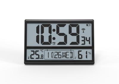 China 25mm Thick Plate Square Wall Clock with Large Display and Temperature Humidity Sensor for sale