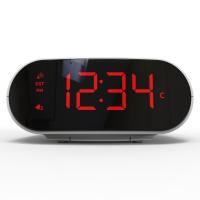 China LED Digital Alarm Clock 16.95cm RCC Time Sync Dual Alarm Auto Dimmer USB for sale