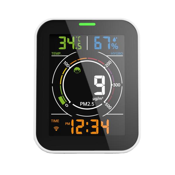 Quality Gas Air Index PM2.5 Monitor Air Quality Meter With Touch Button 0 ~ 999ug/M3 for sale