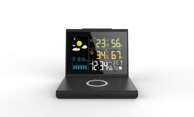 China Wireless Charger and Weather Forecast Clock with DC5V/1A Output Convenient Charging for sale