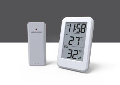 China Wireless wifi thermometer hygrometer LCD Clock digital thermo hygro for sale