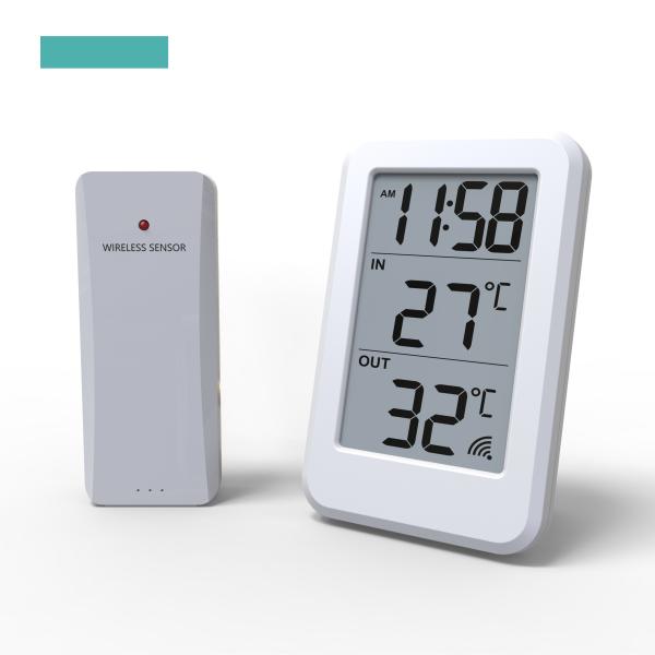 Quality Factory Direct Sale digital thermometer household thermometers Wireless Indoor Outdoor Thermometer with Clock for sale