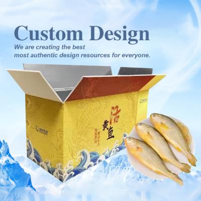 China Thermal Insulation Carton Boxes Bubble Liner Bag for Frozen Food Insulated Cold Shipping Cooler Box for sale