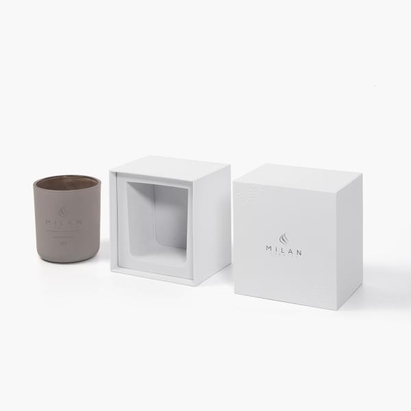 Quality Custom Luxury Candle Box Packaging with Rigid Lid White Matte Empty Cup and Sponge Liner Aromatherapy Gift Box for sale