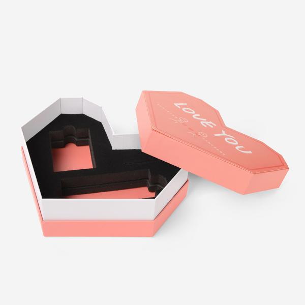 Quality Custom Recyclable Biodegradable Luxury Gift Paper Box Cardboard Bridesmaid Heart Shaped Pink Flower Sponge Personalized Logo for sale