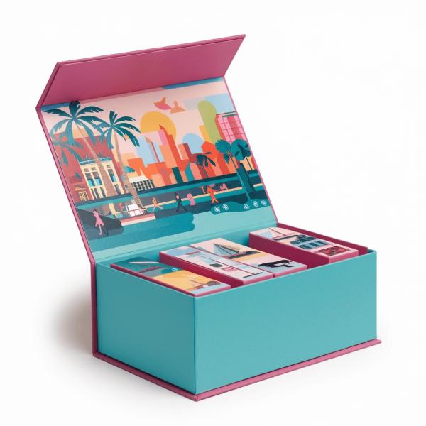 Quality Custom Luxury Pink Hard Coated Paper Magnet Boxes Recycled Cosmetic Gift Packaging Embossed Logo High-End Sponge Eye Cream for sale