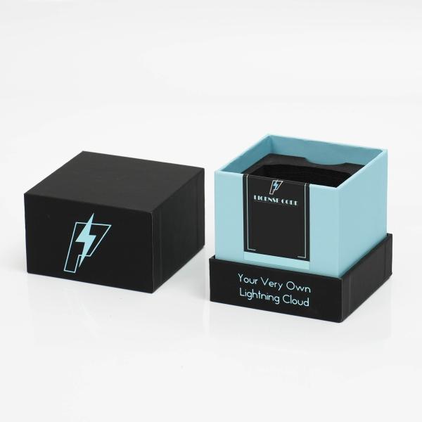 Quality Recyclable Electronics Accessories Gift Paper Box with Custom Logo Top Bottom Lid Base Heaven Earth Cover Embossed Printing for sale