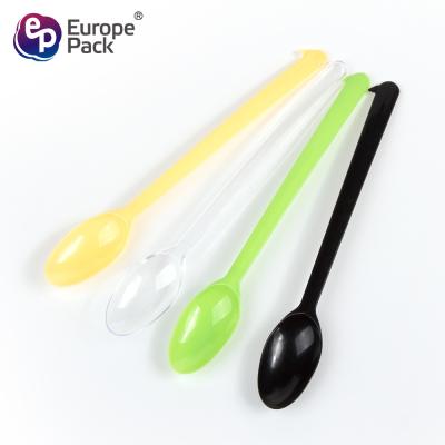 Cina Porti via il cucchiaio lungo di plastica eliminabile per il frullato per il partito in vendita