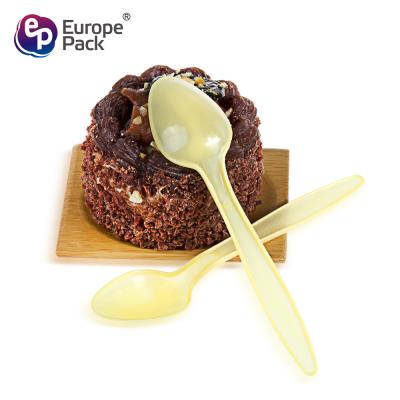 中国 最初のケーキのためのアマゾン販売人2019の使い捨て可能なプラスチック黄色く安いスプーン 販売のため