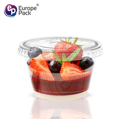 Cina Tazza di plastica della gelatina del budino dell'ANIMALE DOMESTICO diretto 120ml della fabbrica con il coperchio piano in vendita