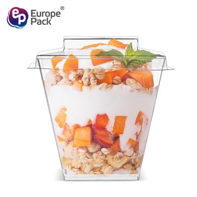 Cina Il partito fornisce alle tazze di plastica dure quadrate del commestibile del dessert il coperchio in vendita