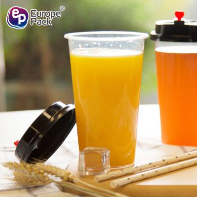 Cina Manufacturer wholesale food grade disposable custom logo printed clear plastic boba tea cup in vendita