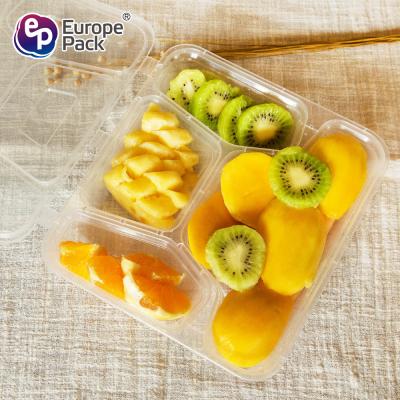中国 4 Compartment restaurant food containers disposable plastic take away bento box for fast food meal sushi 販売のため
