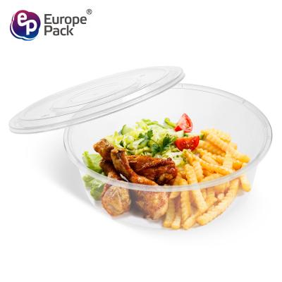 Cina 2500ml Kitchen airtight food container disposable thermoforming plastic PP storage bowl with lid in vendita