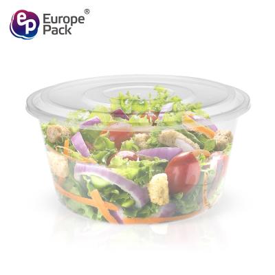 Cina Disposable bento fast food microwave biodegradable frozen yogurt fruit salad container clear pp plastic bowl in vendita