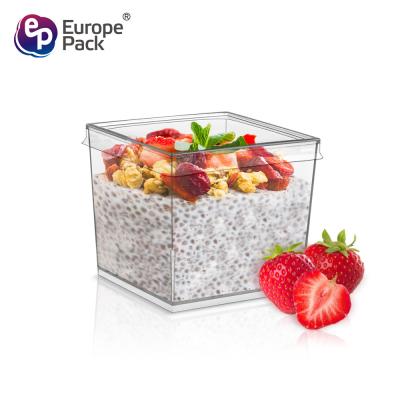 Cina Tiramisu dessert cake square plastic jelly mousse cup plastic  ice cream cups in vendita