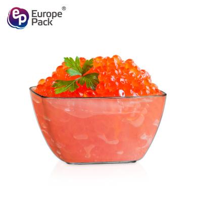 Cina Wholesale Square Plastic Dessert Pudding Cup Disposable Clear Plastic Mini Dessert Cups in vendita