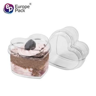 Cina Food grade clear candy chocolates clear plastic heart shaped dessert container with lid in vendita