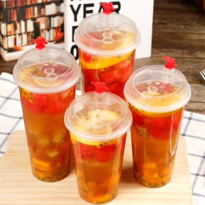 Cina China manufacturer custom printing logo clear PP disposable plastic drink milk tea cup coffe juice cup with lids in vendita