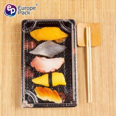 Cina Best selling one time ps plastic square plate sushi tray with lid in vendita