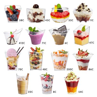 Cina Plastic Cup Reusable Transparent Food Customized Logo Acceptable Factory Direct Sale Various Sizes Custom Pudding Desser in vendita