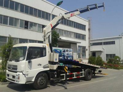 China 5 ton car carrier flatbed wrecker recovery tow truck with crane for sale