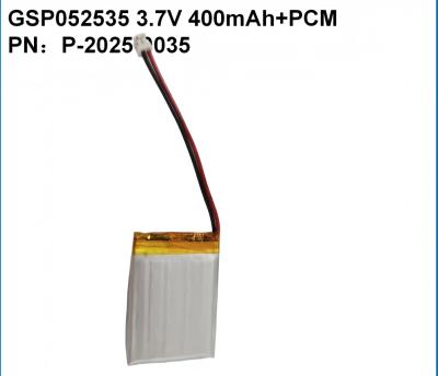 중국 충전 가능한 배터리 3.7V 리온 배터리 GSP052535 3.7V 400mAh + PCM 배터리 판매용
