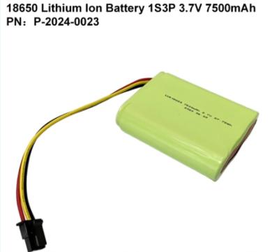 China Rechargeable Batteries 18650 Lithium Ion Battery 1S3P 3.7V 7500mAh Li-Ion Battery Packs for sale