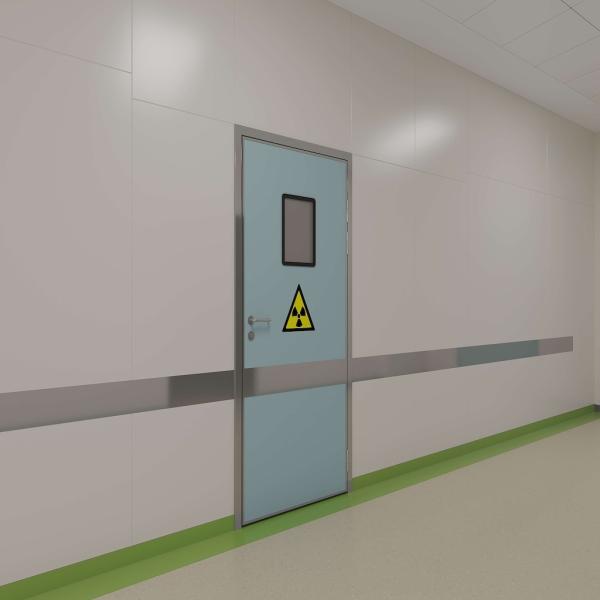 Quality Galvanized Steel Lead Lined Door Blue Ivory Green Radiation Protection Doors For X Ray And CT Room for sale