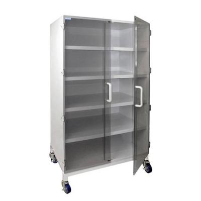China Lockable Stainless Steel Medical Cabinets Dual Door Operating Room Storage Cabinets for sale
