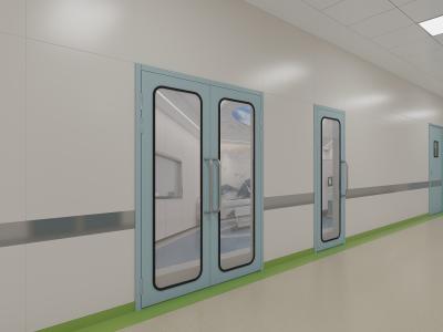 China Single / Double Leaf X Ray Room Door Full View Tempered Glass Swing Door For GMP Areas for sale