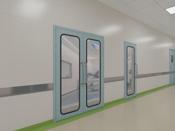 Quality Single / Double Leaf X Ray Room Door Full View Tempered Glass Swing Door For GMP Areas for sale