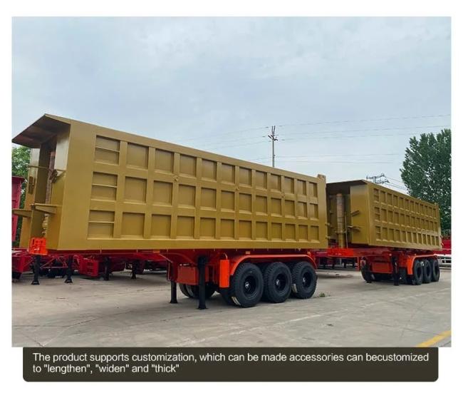 Heavy-Duty 3-Axle Dump Truck Dump Semi-Trailer with Hydraulic Cylinder