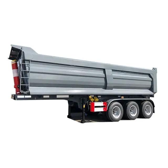 New Design 50t 60t 4 Axles Heavy Duty Side Aluminum Rear 30 50 60ton Hydraulic Semi Truck Dump Trailer