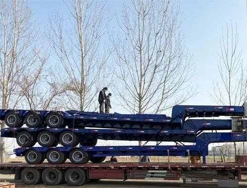 Cheap 30ton-150ton Lowbed Semi Trailer 3 /4 Axle Lowboy Truck Trailer