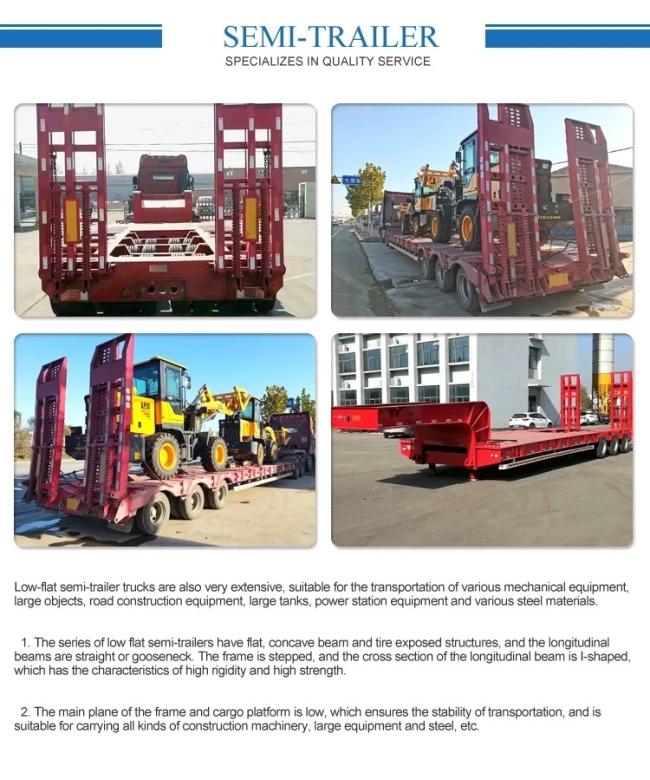High Quality Flatbed Semi-Trailer Steel Plate Suspension/Air Suspension 60t 80t 100t 120t in Sale