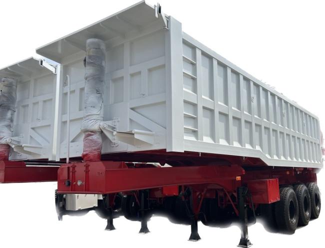Good Price High Quality Factory Supply Customized White Color Shot Blast 3 Axles Rear Dump Semi Trailer for Transport Material