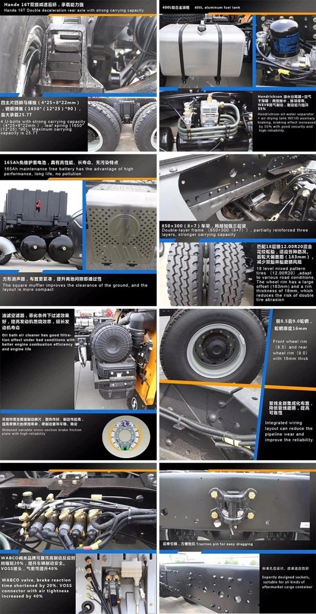 HOWO A6 A7 T7 T7h Sitrak Camc 6X4 CNG Tractor Truck Low Price 10 Tires 430HP Airbag Bridge CNG Truck for Sale