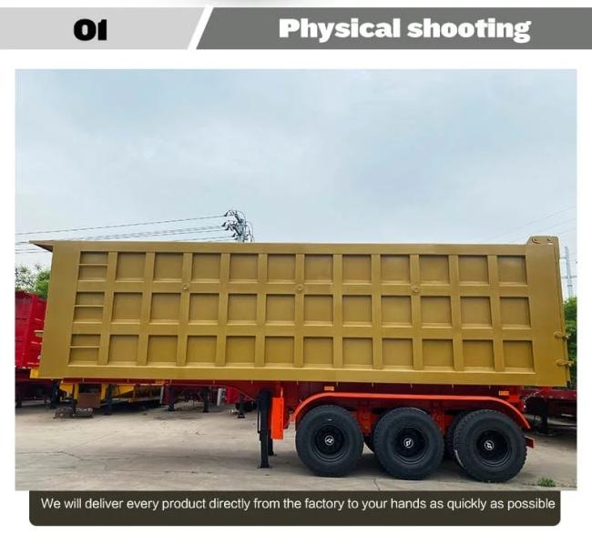Dump Semi-Trailer 40t 50t Truck 3-Axle U-Shaped Dump Semi-Trailer Tractor Hydraulic Mining Trailer