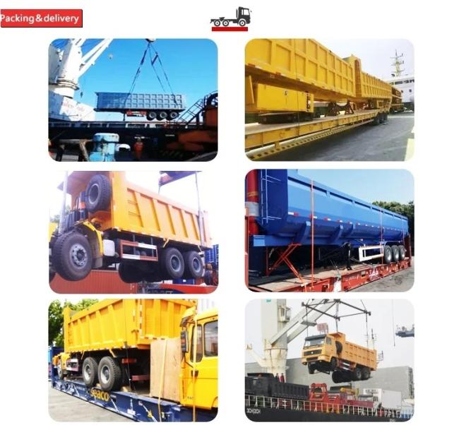 Shape Hydraulic Grain Dumping Rear End Dump Tipper Semi Trucks Trailer for Trucks