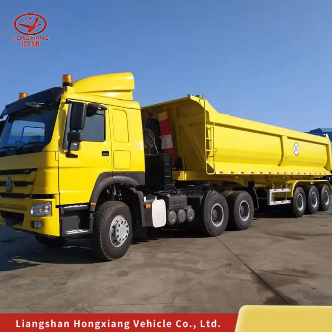 Hydraulic Grain Camions-Remorques Dumping Rear End Dump Tipper Semi Trucks Trailer