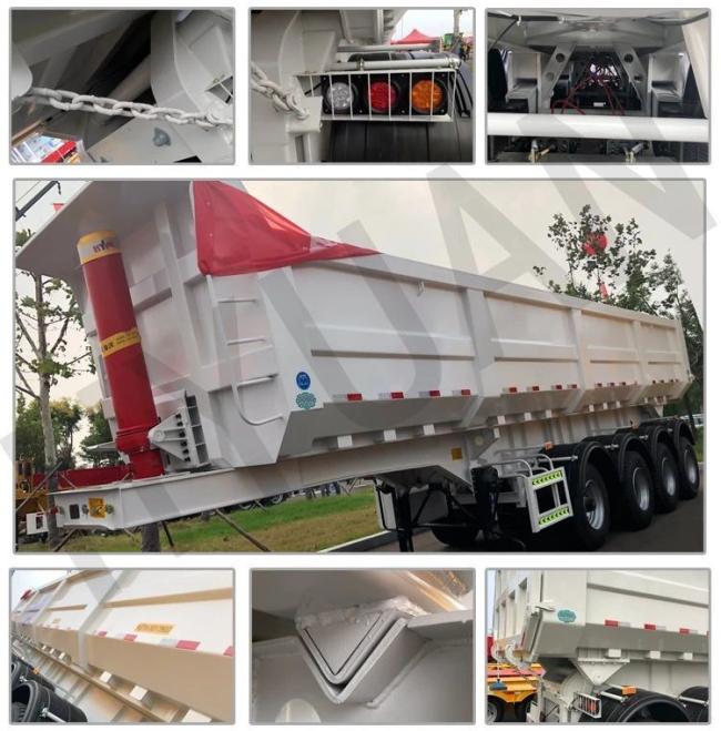 Hydraulic Grain Camions-Remorques Dumping Rear End Dump Tipper Semi Trucks Trailer