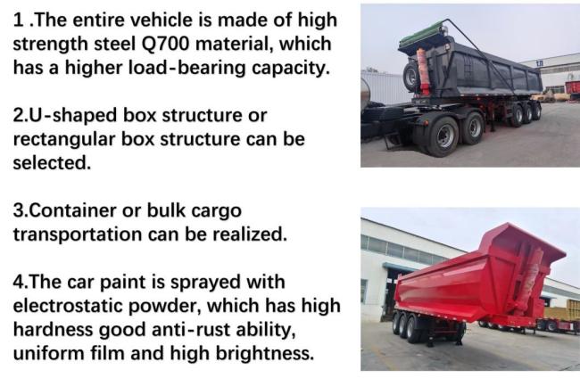 Low Prices 3 Axles 30 Cubic Meter Tipper Semi Trailer Dump Truck Trailer