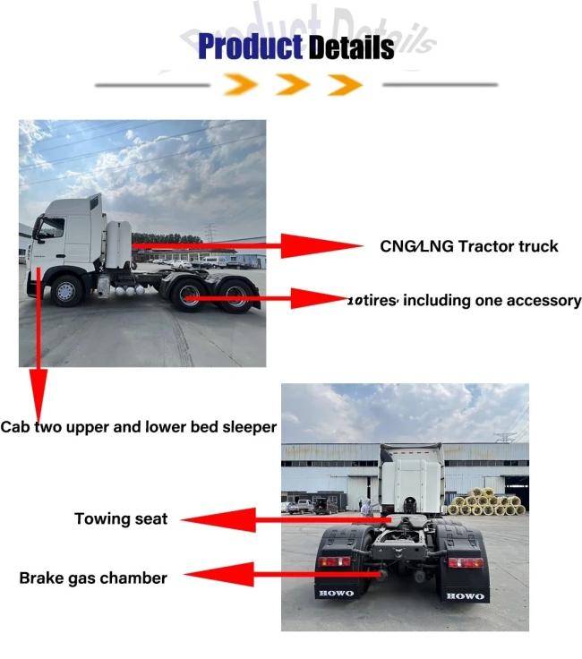 Best Selling Sinotruk CNG HOWO T7 6X4 Tractor Truck Head with Best Price