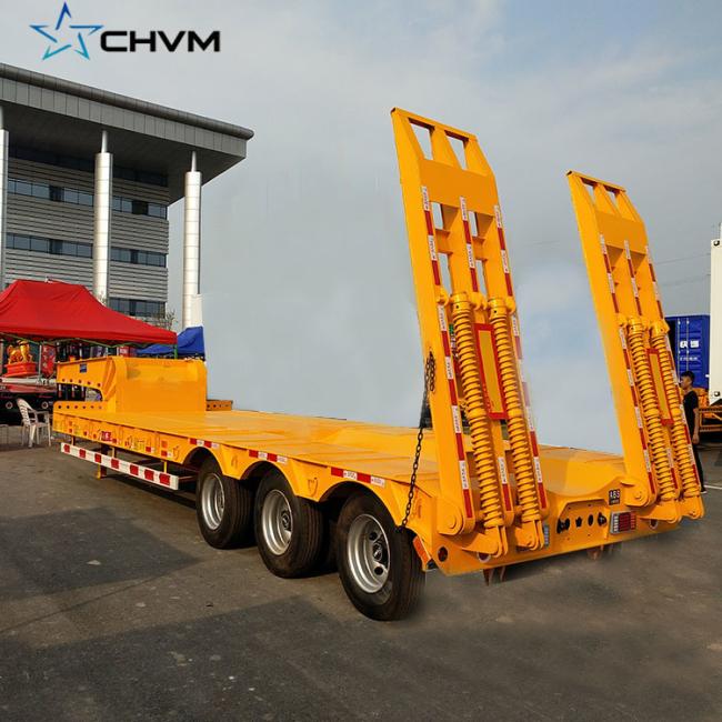 Direct Supplier Hot Sale 3 4 Axles 60tons 80 Tons Low Bed Flatbed/Platform Trailer/Flatbed Container Trailer