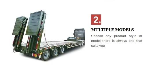China High Strength 4 Axles 17m 25m Flat Bed Trailer 80t Telescopic Low Flatbed Truck Trailer 3 Axle Lowbed Semi Trailer