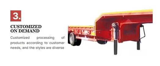 Hot Sale New 60 Tons 80 Tons Transport 4 Axles Lower Body Low Bed Trailer Trucks for Tractor Lowbed Semi Trailer
